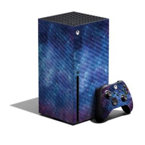 mighty skins carbon fiber skin compatible with xbox series x bundle - nebula | protective, durable textured carbon fiber finish | easy to apply and change styles | made in the usa (cf-mixbserxcmb-nebula)