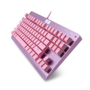 granvela 75% mechanical keyboard with rainbow led backlit | aluminium panel |tactile blue switches | n-key rollover | 87-key tenkeyless | hot swappable,model mechanicaleagle z-77 - pink