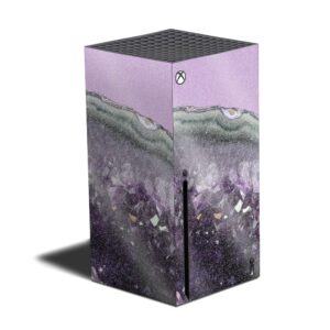 mighty skins glossy glitter skin compatible with xbox series x - amethyst agate | durable high-gloss glitter finish | easy to apply and change styles | made in the usa