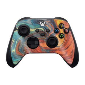 mighty skins glossy glitter skin compatible with xbox series x and s controller - lava water | protective, durable high-gloss glitter finish | easy to apply and change styles | made in the usa