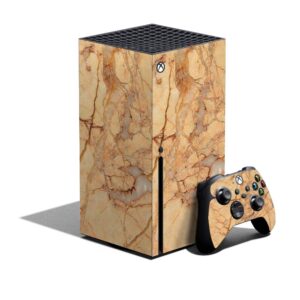 mightyskins skin compatible with xbox series x bundle - amber marble | protective, durable, and unique vinyl decal wrap cover | easy to apply and change styles | made in the usa (mixbserxcmb-amber marble)