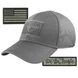 condor fitted cap bundle (we the people & usa patches) - graphite - large/xl