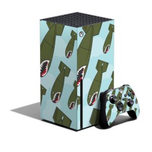 mighty skins skin compatible with xbox series x bundle - bombs away | protective, durable, and unique vinyl decal wrap cover | easy to apply, remove, and change styles | made in the usa (mixbserxcmb-bombs away)