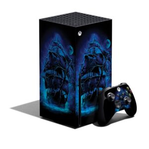 mighty skins skin compatible with xbox series x bundle - pirate storm | protective, durable, and unique vinyl decal wrap cover | easy to apply and change styles | made in the usa (mixbserxcmb-pirate storm)