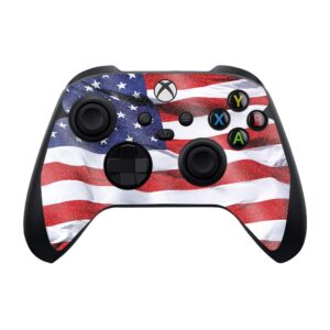 mighty skins glossy glitter skin compatible with xbox series x and s controller - american flag | protective, durable high-gloss glitter finish | easy to apply and change styles | made in the usa