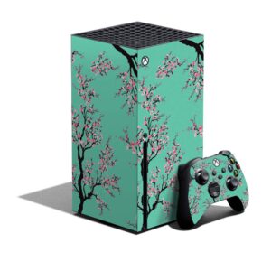 mightyskins skin compatible with xbox series x bundle - cherry blossom tree | protective, durable, and unique vinyl decal wrap cover | easy to apply and change styles | made in the usa