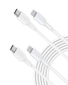 anker usb c to lightning cable, powerline ii [10ft, 2-pack, mfi certified] extra long charging cord for iphone 13 13 pro 12 pro max 12 11 x xs xr 8 plus, airpods pro, supports power delivery (white)