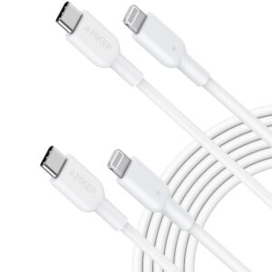 Anker USB C to Lightning Cable, Powerline II [10ft, 2-Pack, MFi Certified] Extra Long Charging Cord for iPhone 13 13 Pro 12 Pro Max 12 11 X XS XR 8 Plus, AirPods Pro, Supports Power Delivery (White)