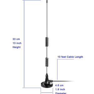 Bingfu Dual Band VHF UHF 136-174MHz 400-470MHz Ham Radio Magnetic Base Antenna Handheld Two Way Radio SMA Male Antenna for Ham Radio Walkie Talkie Icom Yaesu Vertex Standard Horizon Marine VHF Radio