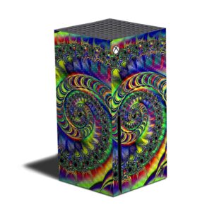 mighty skins carbon fiber skin compatible with xbox series x - psychedelic | protective, durable textured carbon fiber finish | easy to apply and change styles | made in the usa (cf-mixbserx-psychedelic)