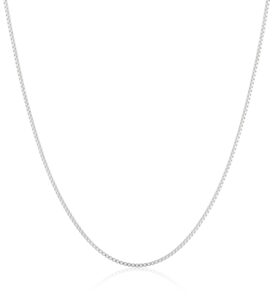 argento reale authentic 925 sterling silver box chain necklace, silver box link necklace, sterling silver chain 16-30 inch, made in italy, women girls boys men