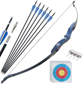 d&q 52''takedown bow and arrow 30 lbs archery bow and arrow for adults beginners recurve bows archery set hunting targeting practice - right hand