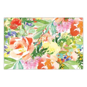 db party studio paper place mats pack of 25 gorgeous colorful watercolor flowers bridal shower engagement graduation parties brunch dinner easy cleanup disposable table setting 17" x 11" placemats