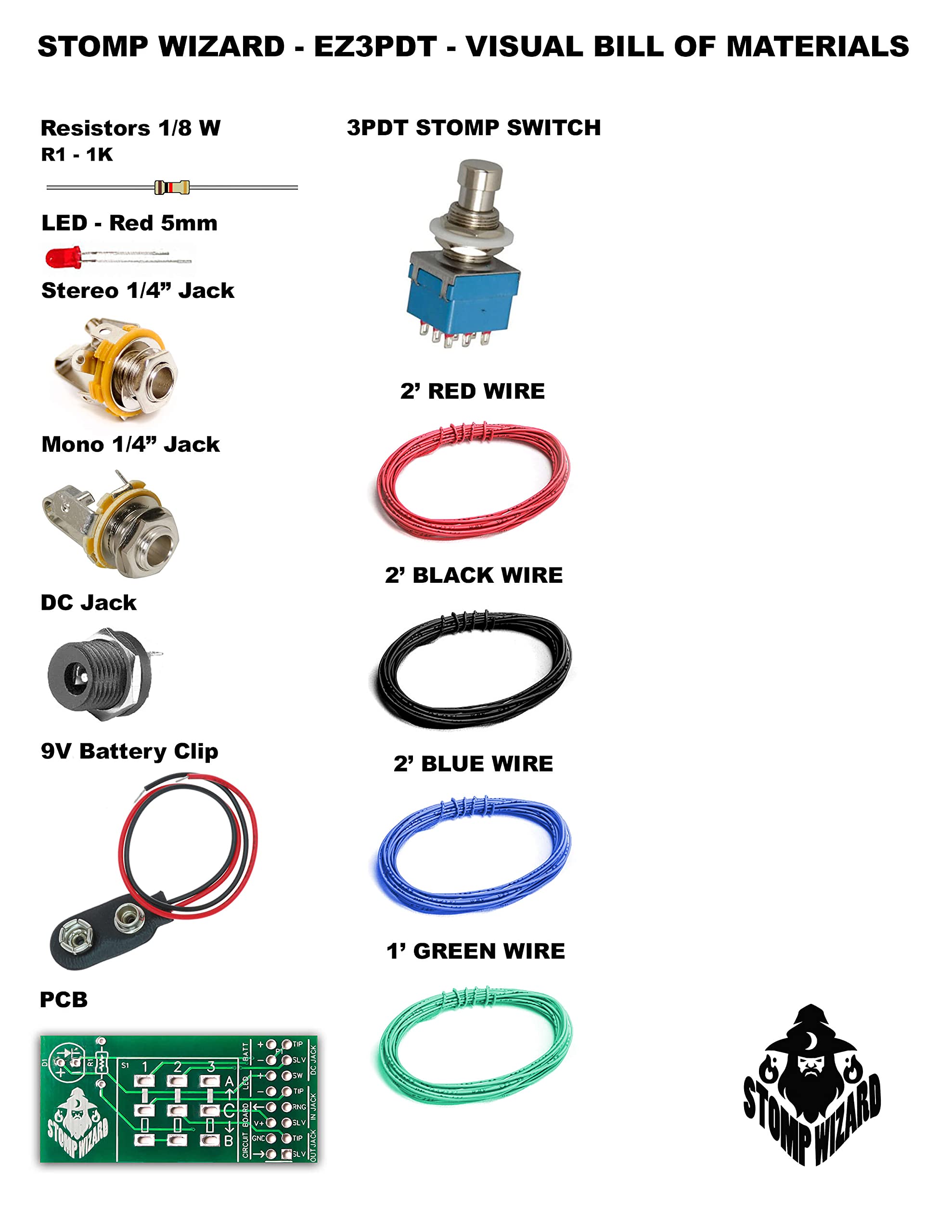 Stomp Wizard EZ3PDT DIY Guitar Pedal Kit