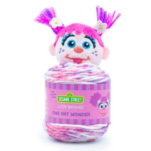 lion brand yarn sesame street - one hat wonder yarn, abby cadabby, 1 cake