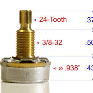 CTS Pot, 500k Audio, Long Split Shaft (4 Pack)