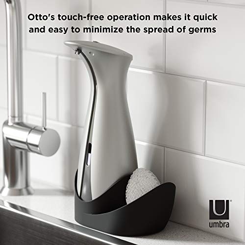 Umbra OTTO Automatic Soap Dispenser Touchless, Hands Free Pump for Kitchen or Bathroom, regular, Nickel