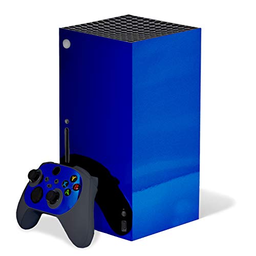 BLUE CHROME MIRROR - Vinyl Decal Mod Skin Kit by System Skins - Compatible with Microsoft Xbox Series X Console (XBX)