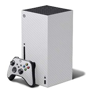 3d carbon fiber white - air release vinyl decal mod skin kit by system skins - compatible with xbox series x console (xbx)