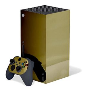 gold chrome mirror - vinyl decal mod skin kit by system skins - compatible with microsoft xbox series x console (xbx)