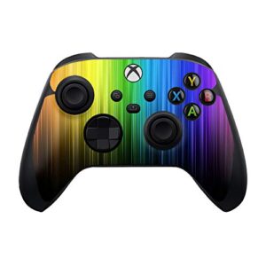 mighty skins skin compatible with xbox series x and s controller - rainbow streaks | protective, durable, and unique vinyl decal wrap cover | easy to apply and change styles | made in the usa