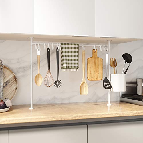 Umbra Anywhere Tension Rod Multi Kitchen Organizer, Caddy, White