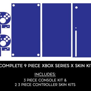 BLUE CHROME MIRROR - Vinyl Decal Mod Skin Kit by System Skins - Compatible with Microsoft Xbox Series X Console (XBX)