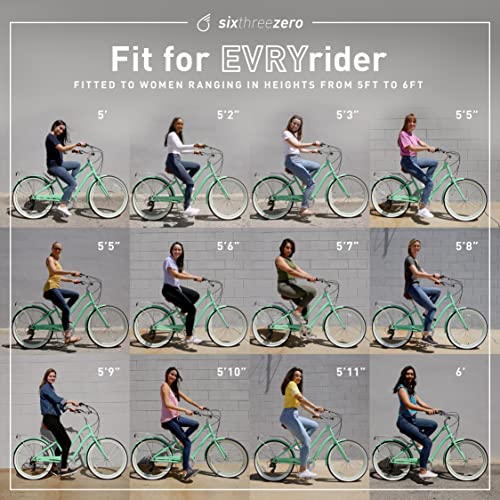 sixthreezero EVRYjourney Steel Women's Step-Through Touring Hybrid Bike, 1/3/7/21 Speed 26" Bicycle, Multiple Colors