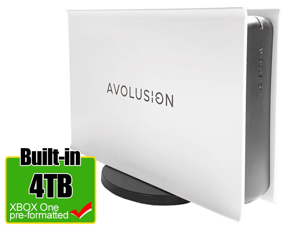 Avolusion PRO-5X Series 4TB USB 3.0 External Gaming Hard Drive for XBOX One Original, S & X (White)