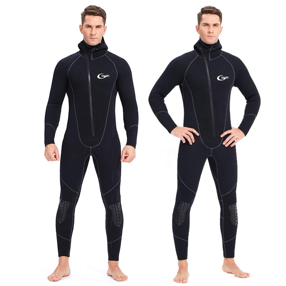 Ultra Stretch 5Mm Neoprene Wetsuit, Winter Warm Front Zip Full Body Diving Suit for Men Women-Snorkeling Scuba Diving Swimming Surfing,Men,XXL