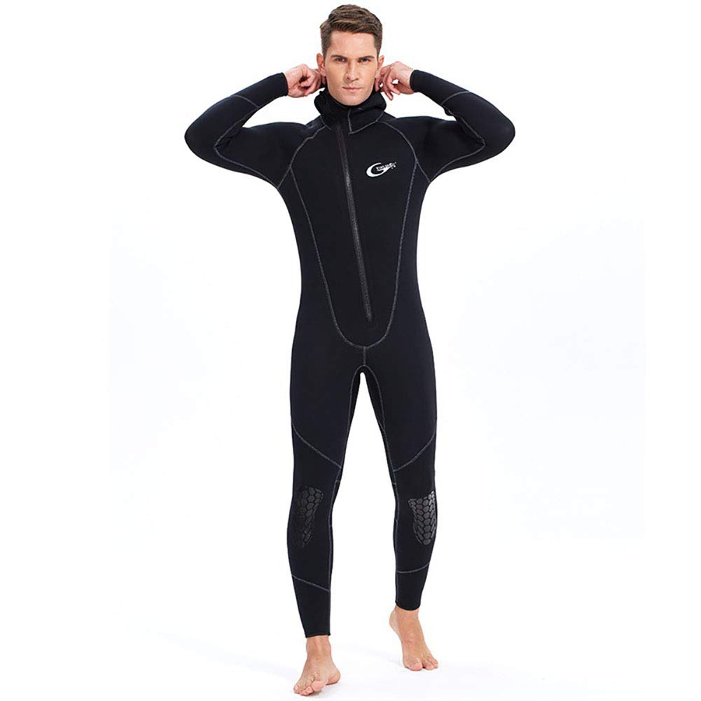 Ultra Stretch 5Mm Neoprene Wetsuit, Winter Warm Front Zip Full Body Diving Suit for Men Women-Snorkeling Scuba Diving Swimming Surfing,Men,XXL