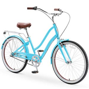 sixthreezero evryjourney steel women's step-through touring hybrid bike, 1/3/7/21 speed 26" bicycle, multiple colors