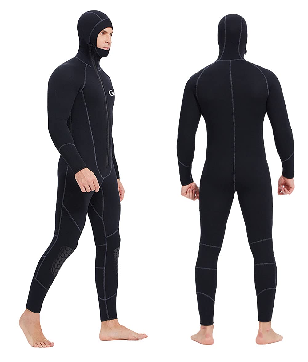 Ultra Stretch 5Mm Neoprene Wetsuit, Winter Warm Front Zip Full Body Diving Suit for Men Women-Snorkeling Scuba Diving Swimming Surfing,Men,XXL