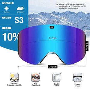 ZIONOR Ski Goggles with X 11 Magnetic Ski Goggles