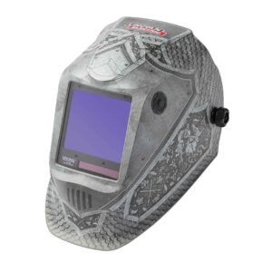 lincoln electric medieval viking 3350 welding helmet, large, nylon, double ring closure, 5 year warranty