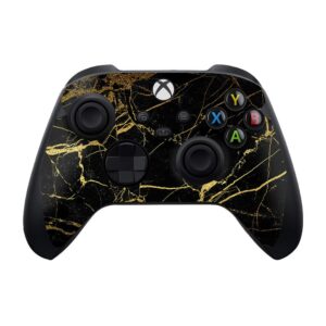 mighty skins skin compatible with xbox series x and s controller - black gold marble | protective, durable, and unique vinyl decal wrap cover | easy to apply and change styles | made in the usa