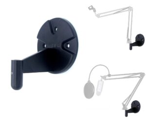 wall mount for suspension boom arm, round plate and attaching holder piece compatible with microphone stand,mobile phone stand,webcam stand