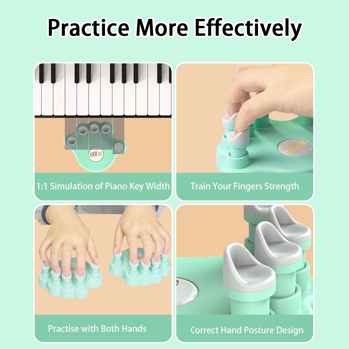 Moreup Piano Finger Trainers, Hand Grip Exerciser Ergonomic Training Finger Pressing Posture Correction Tool for Guitar Piano Trigger Finger Training Arthritis Therapy and Grip 2PCS/Set