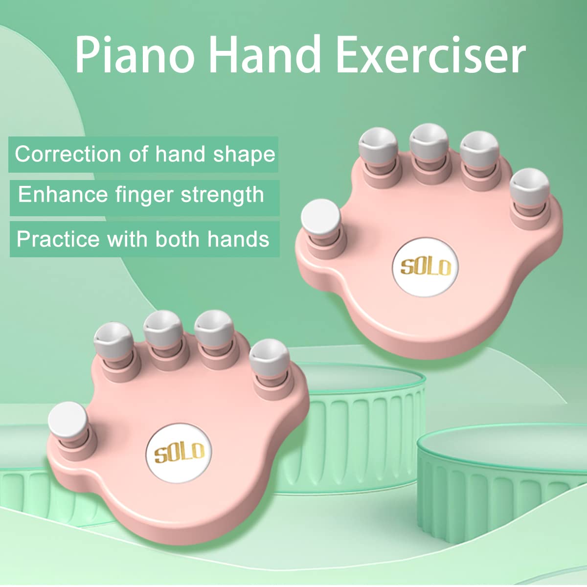 Moreup Piano Finger Trainers, Hand Grip Exerciser Ergonomic Training Finger Pressing Posture Correction Tool for Guitar Piano Trigger Finger Training Arthritis Therapy and Grip 2PCS/Set