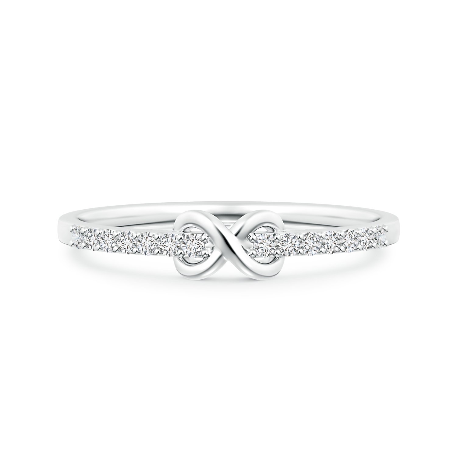 Pure Ignis Lab Grown Diamond Infinity Ring for Her in 925 Sterling Silver (Ring Size 6) - April Birthstone