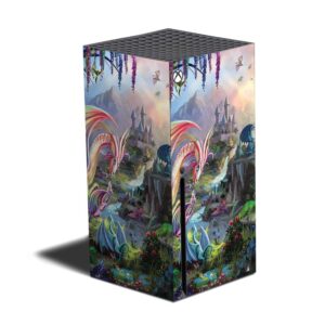 mightyskins skin compatible with xbox series x - dragon paradise | protective, durable, and unique vinyl decal wrap cover | easy to apply and change styles | made in the usa (mixbserx-dragon paradise)