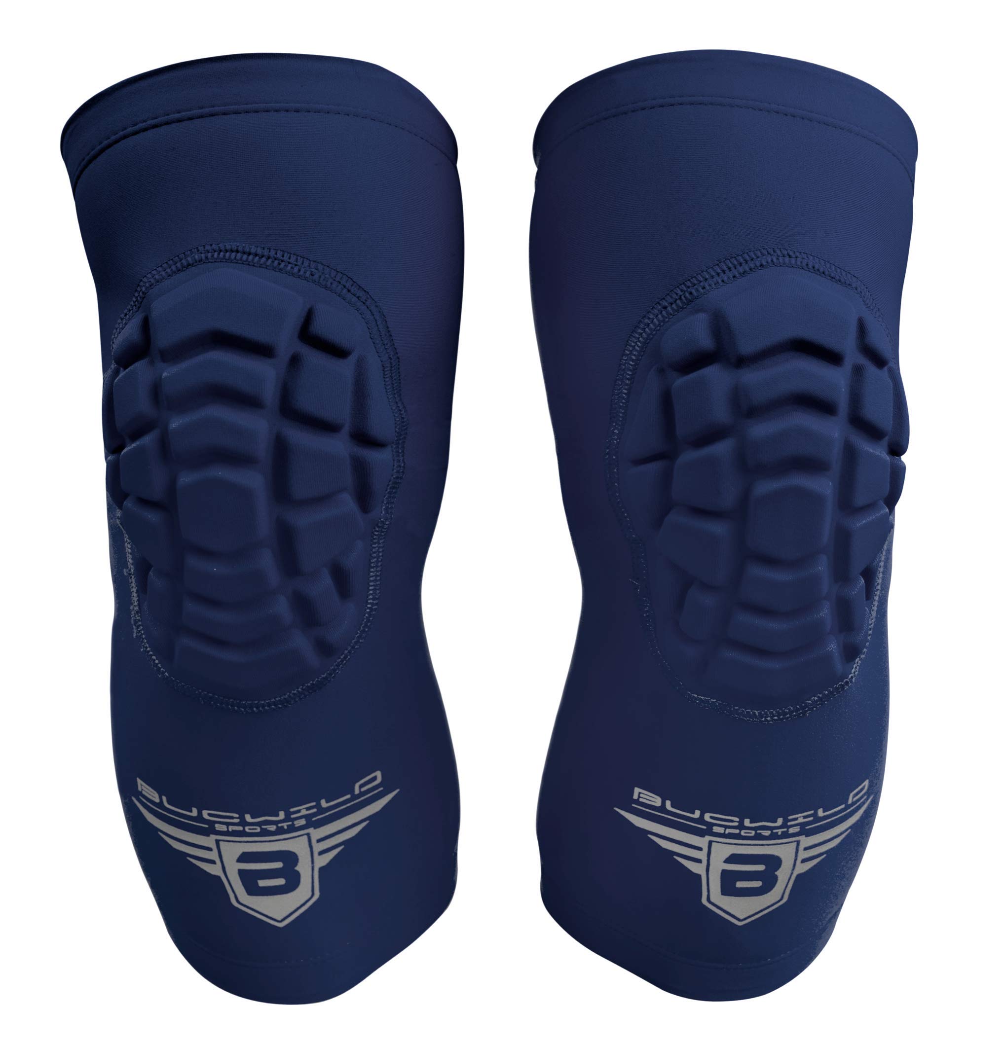 Bucwild Sports Compression Knee Pads for Basketball Volleyball Wrestling - Youth/Kids & Adult Sizes