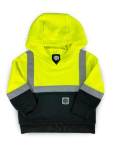 buffalo outdoors® workwear kid's hi vis reflective safety hoodie (5/6) yellow