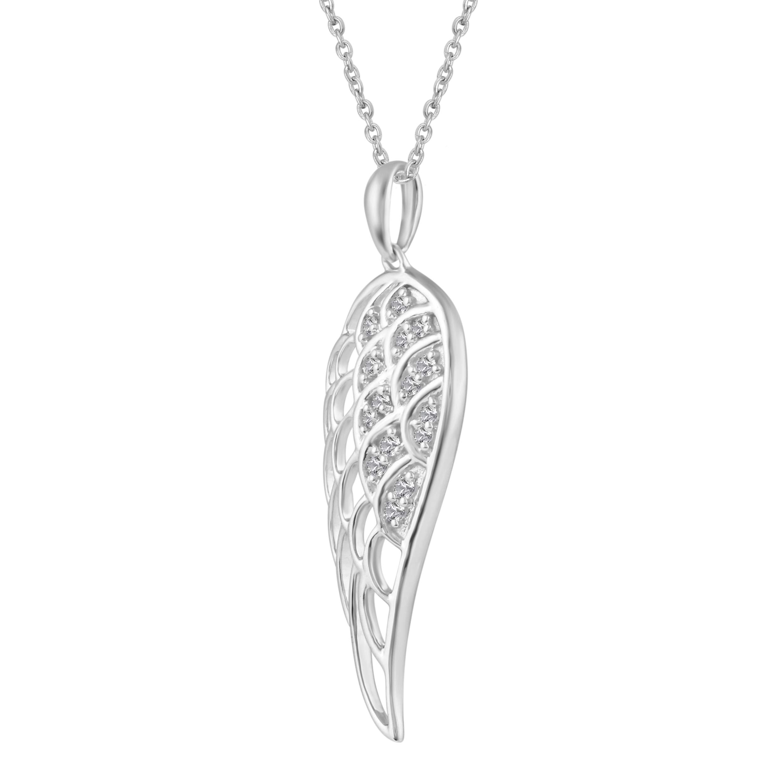 Prime and Pure Charm Pendant Necklace Set in 925 Sterling Silver for Womens | Girls | Open Lotus | Celtic Cross | Angel Wing | Tiny Lotus | Tiny Love Heart (Wing Feather)