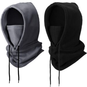 syhood 3 pieces winter fleece balaclava ski tactical heavyweight balaclava (black, grey,2 pieces)