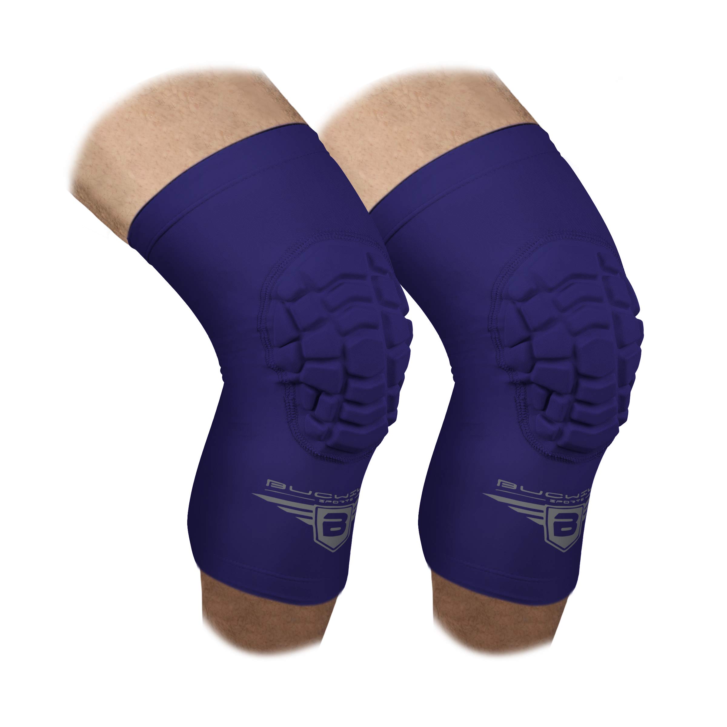 Bucwild Sports Compression Knee Pads for Basketball Volleyball Wrestling - Youth/Kids & Adult Sizes