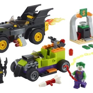 LEGO DC Batman: Batman vs. The Joker: Batmobile Chase Building Toy; Includes Batman, Batgirl and The Joker Minifigures Plus Buildable Batmobile and Hot Rod, New 2021 (136 Pieces), Multi Color