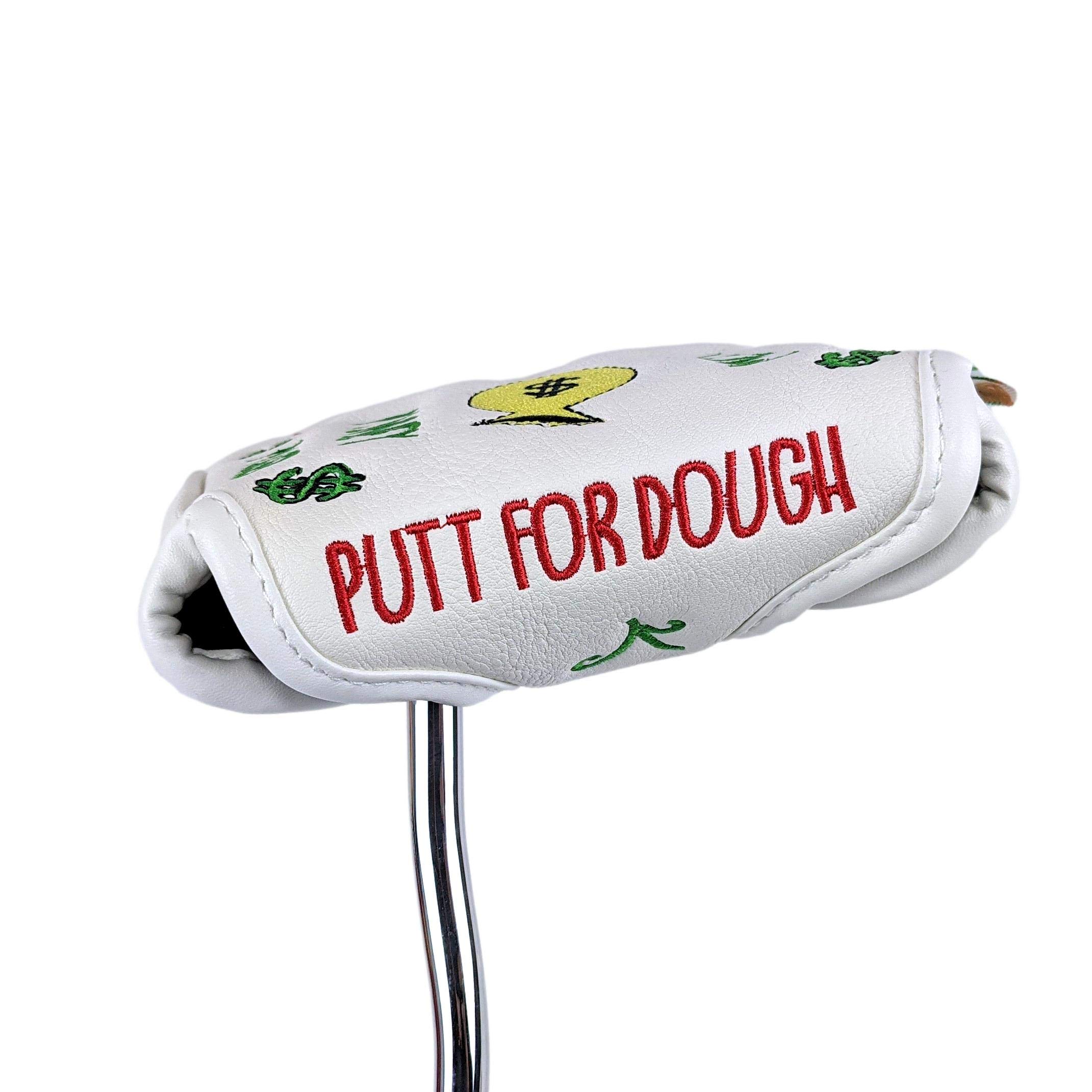 Foretra – Putt for Dough - Money Maker White Golf Putter Headcover Quality PU Leather Magnetic Closure for Square Mallet Style Putters Scotty Cameron Odyssey Taylormade Ping