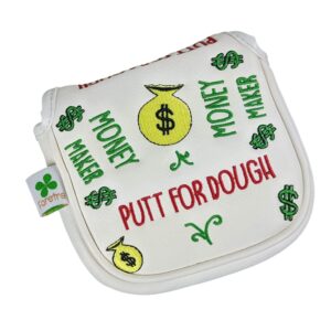 foretra – putt for dough - money maker white golf putter headcover quality pu leather magnetic closure for square mallet style putters scotty cameron odyssey taylormade ping