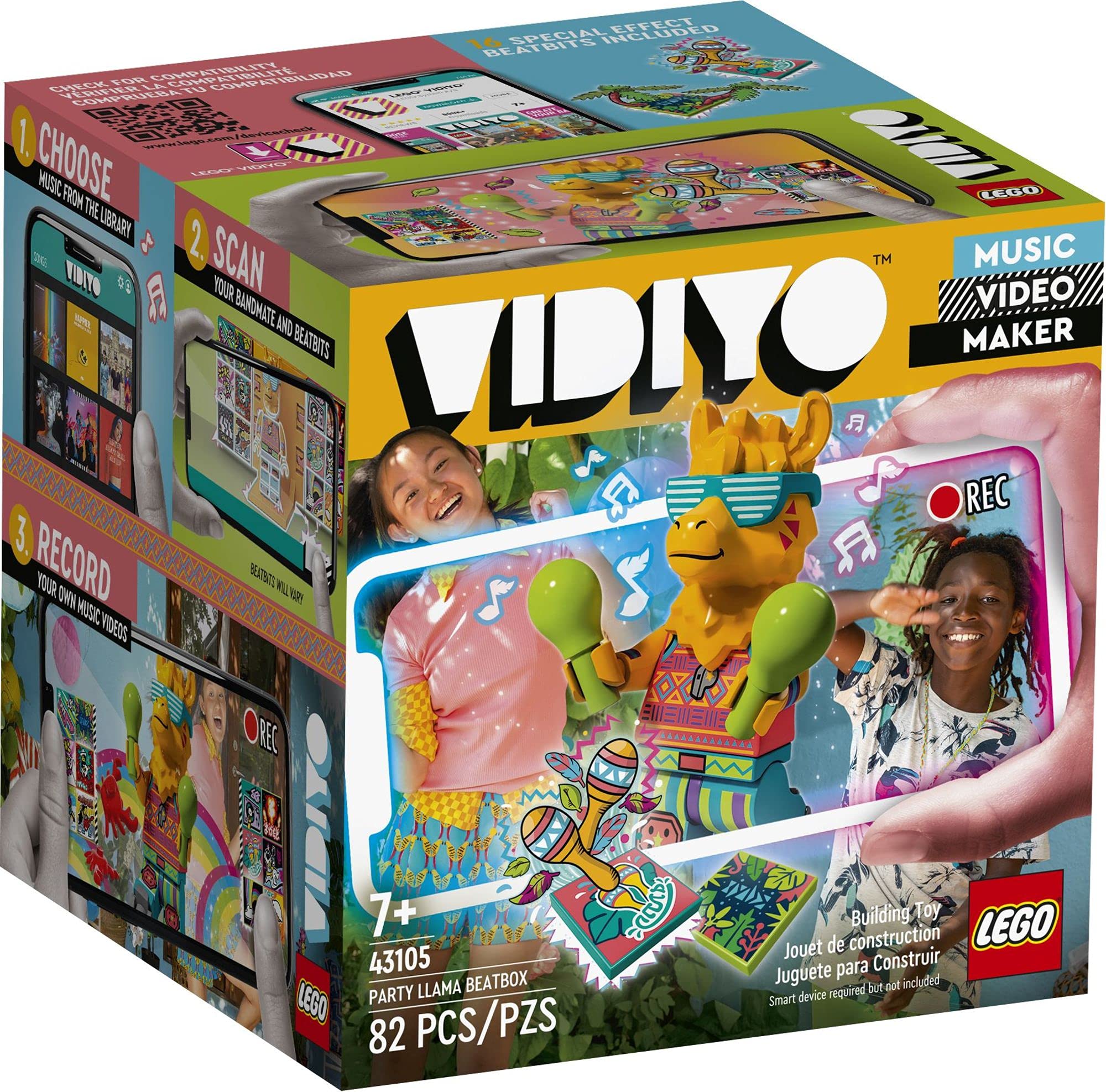 LEGO VIDIYO Party Llama Beatbox 43105 Building Kit with Minifigure; Creative Kids Will Love Producing Music Videos Full of Songs, Dance Moves and Special Effects, New 2021 (82 Pieces)